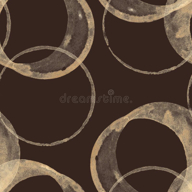 Abstract Coffee and Tea Stain Seamless Pattern on Dark Brown Background ...