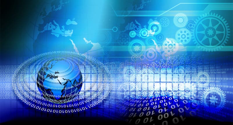 Abstract Cogs Circuit Binary Technology Background Hi-tech ...