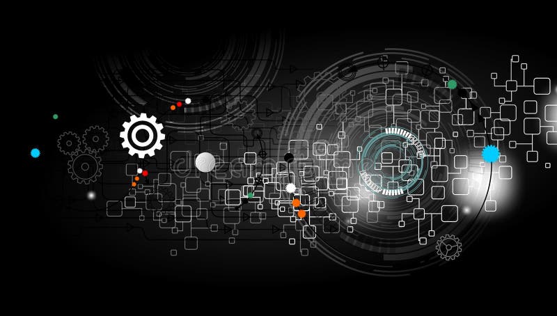 Cogs Futuristic Global Molecules Technology with Linear and Polygonal ...