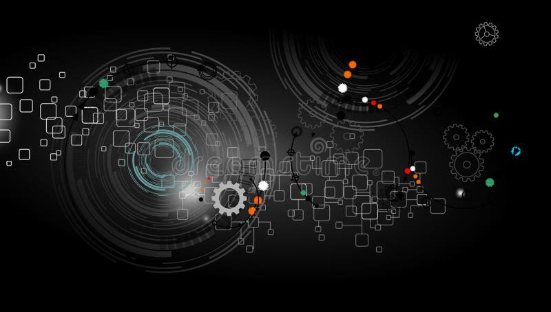 Cogs Futuristic Global Molecules Technology with Linear and Polygonal ...