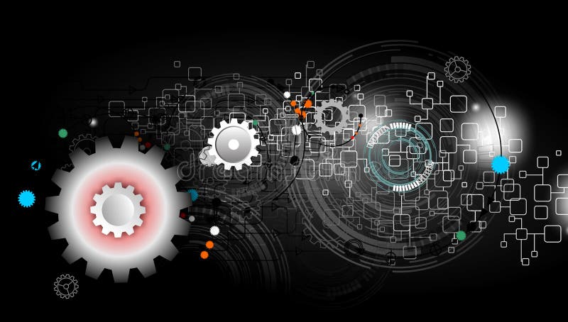 Cogs Futuristic Global Molecules Technology with Linear and Polygonal ...