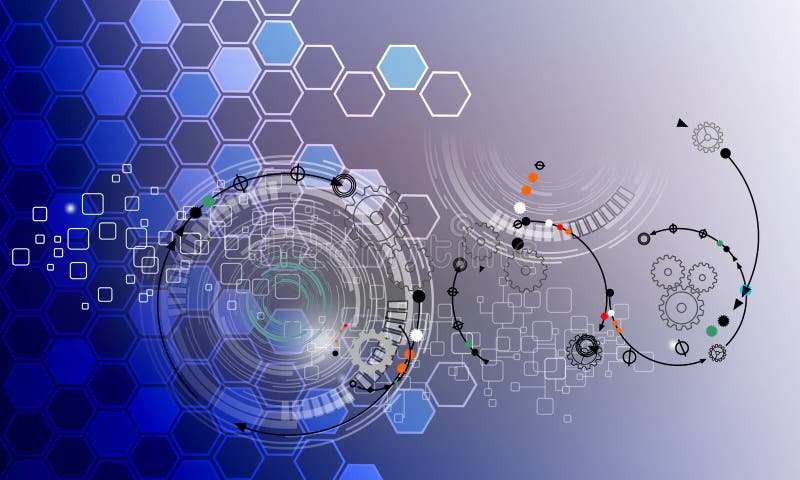 Cogs Futuristic Global Molecules Technology with Linear and Polygonal ...