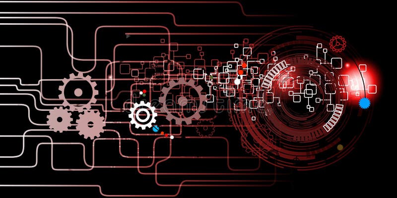 Cogs Futuristic Global Molecules Technology with Linear and Polygonal ...