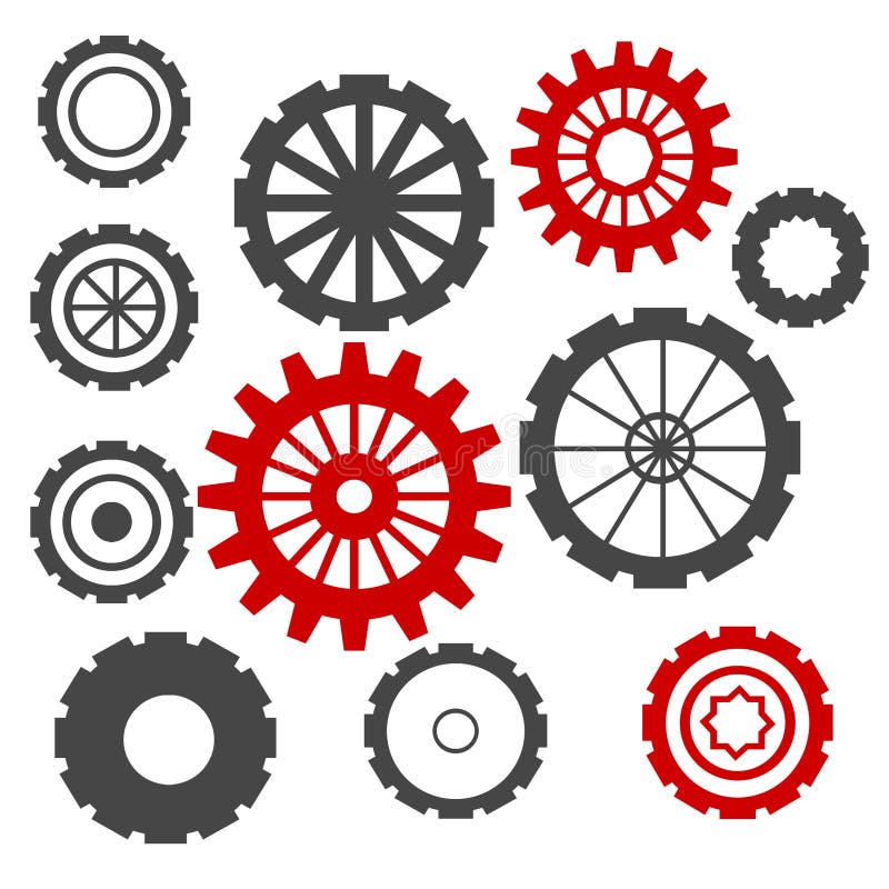 Abstract Cogs Isolated on White Stock Illustration - Illustration of ...