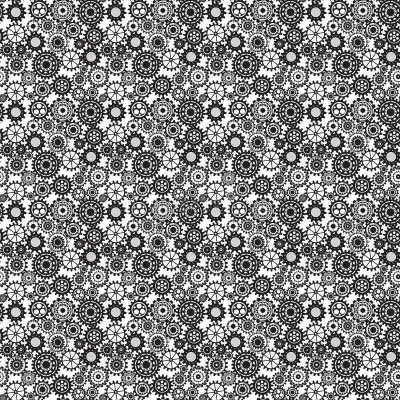 Abstract Cogs - Seamless Gears on White Background Stock Illustration ...