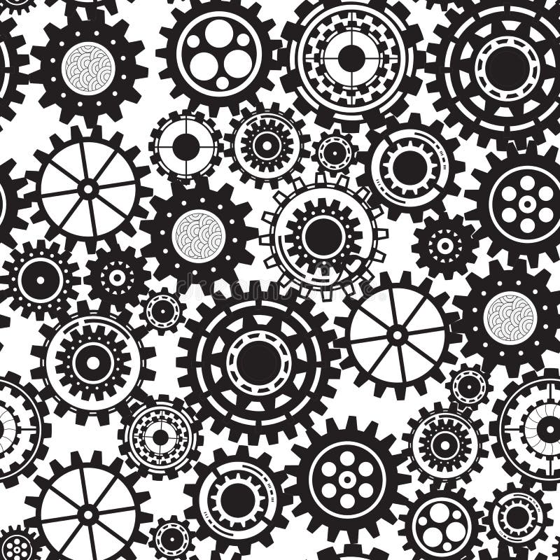 Cogs Seamless Pattern Technology Background Stock Vector - Illustration ...