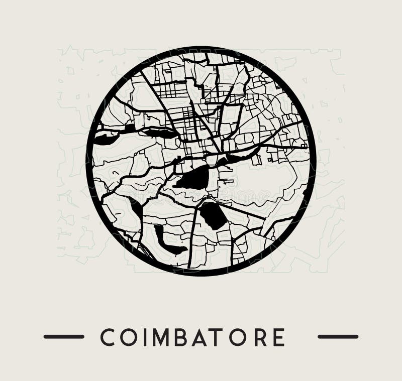 Abstract Coimbatore City Map - Illustration Stock Illustration ...