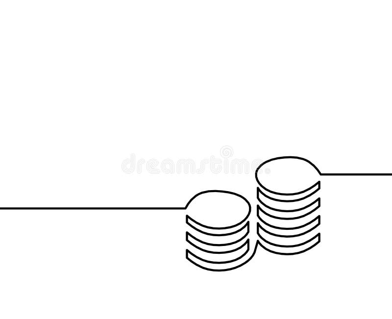Continuous Line Coins Stock Illustrations – 230 Continuous Line Coins ...