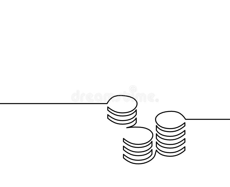 Gold Coins Continuous Line Drawing Stock Illustrations – 117 Gold Coins ...