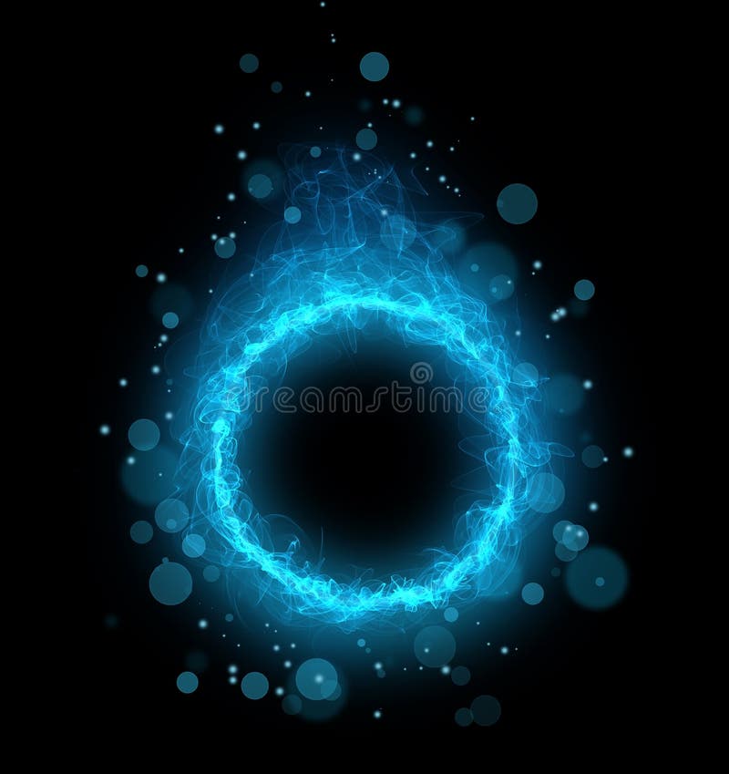 Blue fire circle stock vector. Illustration of abstract - 68586724