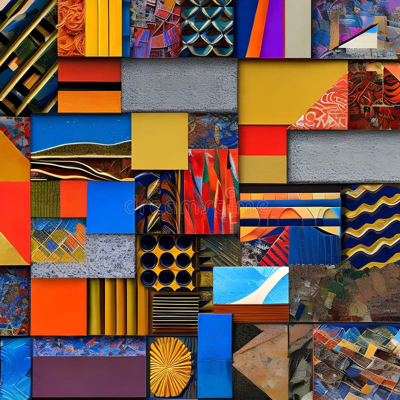 1488 Abstract Collage Art: a Creative and Eclectic Background Featuring ...