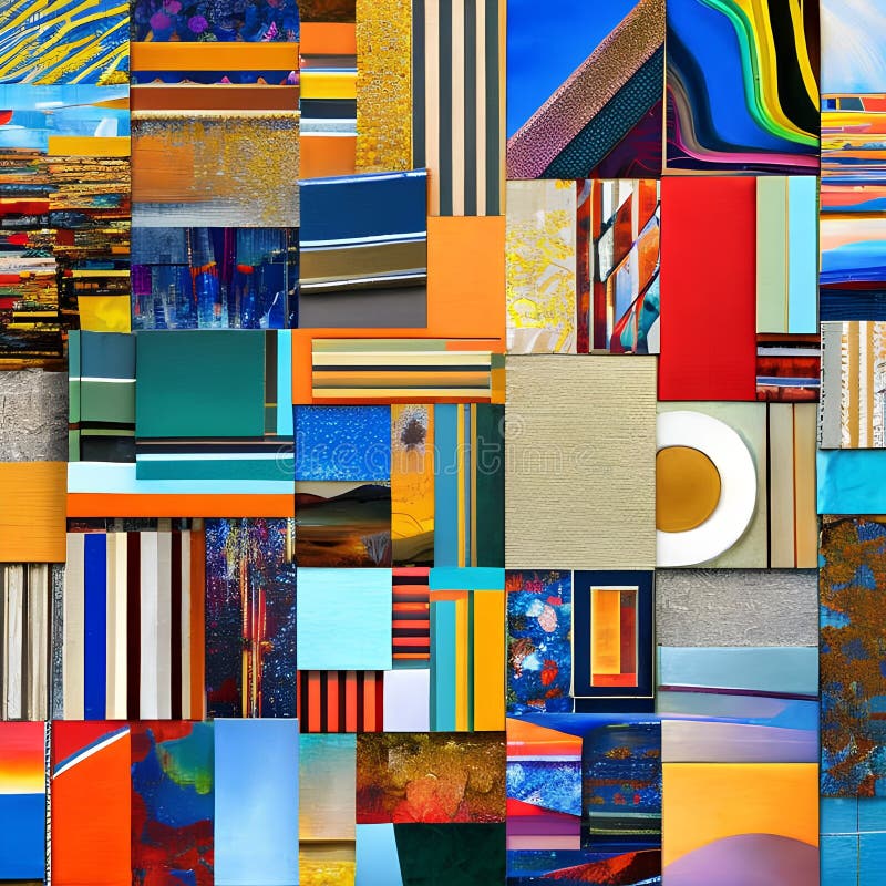 1488 Abstract Collage Art: a Creative and Eclectic Background Featuring ...