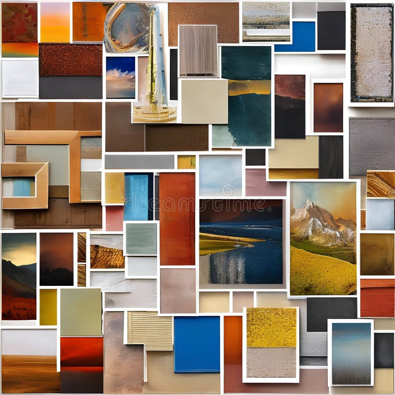 1266 Abstract Collage Art: a Creative and Eclectic Background Featuring ...