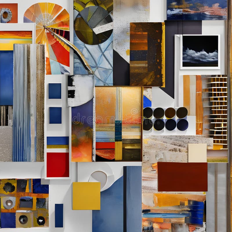 1406 Abstract Collage Art: a Creative and Eclectic Background Featuring ...