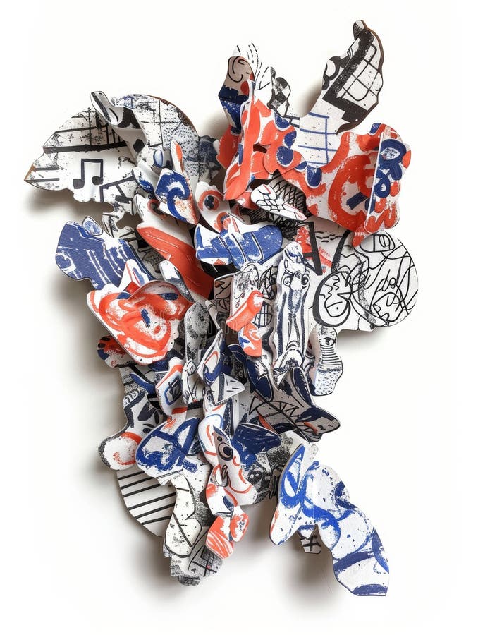 Abstract Collage Art with Vibrant Colors and Dynamic Shapes for Modern ...