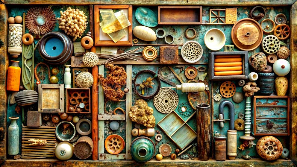 Abstract Collage: a Symphony of Textures and Found Materials AI ...