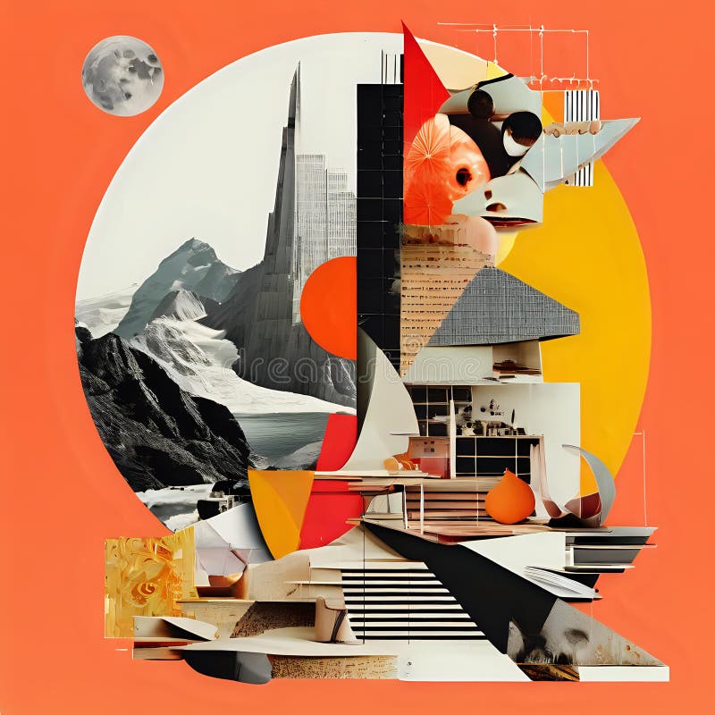 Architectural Symphony: a Collage of Modernity and Nature Stock ...