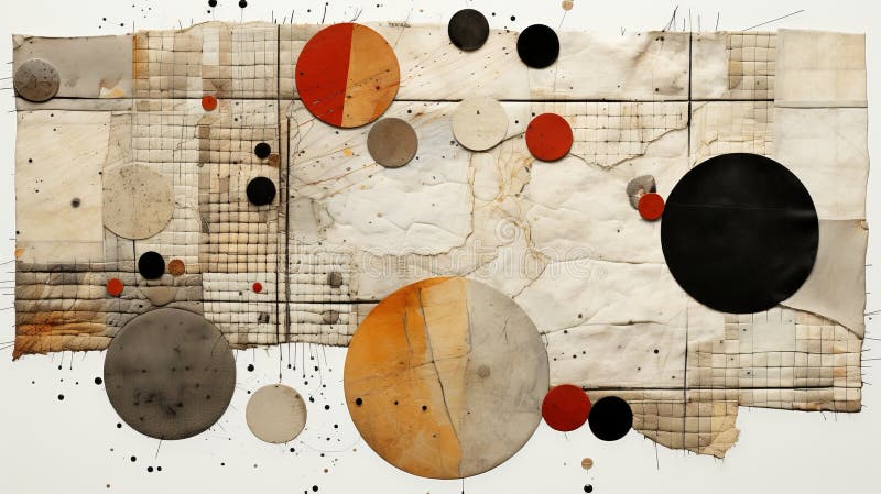 An Abstract Collage of Circles and Dots on Paper Stock Illustration ...