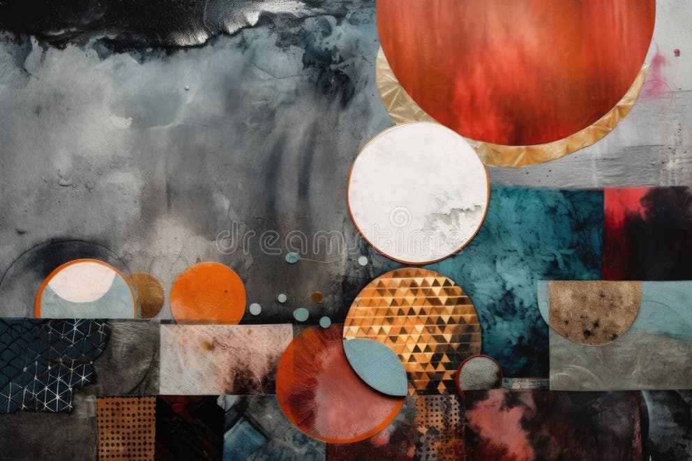 Abstract Collage with Different Textures and Unique Color Scheme Stock ...