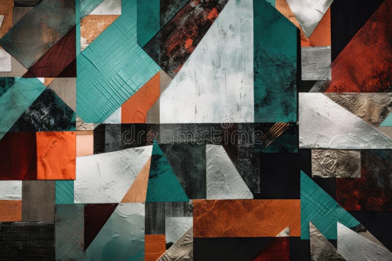Abstract Collage with Different Textures and Unique Color Scheme Stock ...