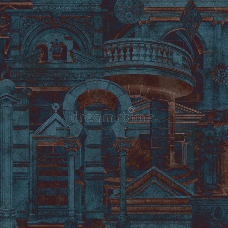 Abstract Collage with Elements Classic Architecture. Art Poster ...