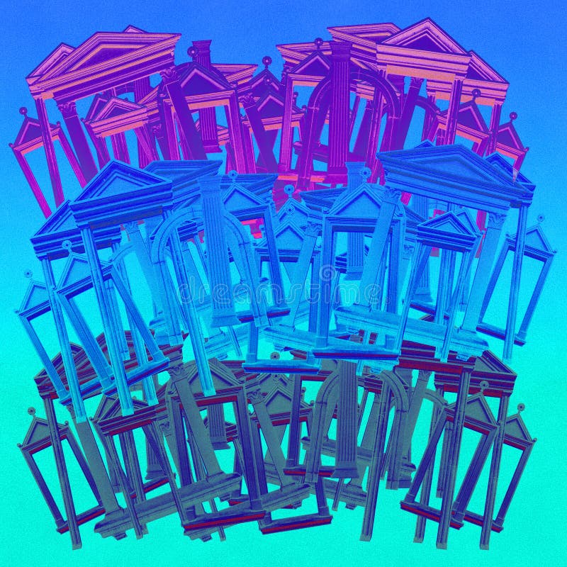 Abstract Collage with Elements Classic Architecture. Art Poster ...