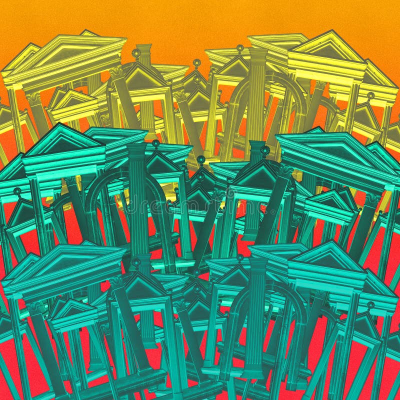 Abstract Collage with Elements Classic Architecture. Art Poster ...