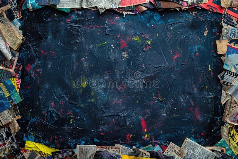 Abstract Artistic Collage Background with Colorful Newspapers for ...