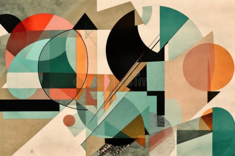 Abstract Collage of Geometric Shapes and Lines Stock Illustration ...