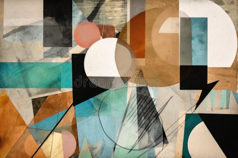 Abstract Collage of Geometric Shapes and Lines Stock Photo - Image of ...