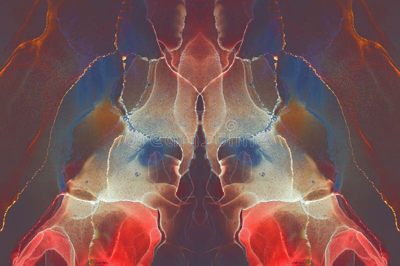 Abstract Collage with Hand Painted Alcohol Ink Texture Stock Image ...