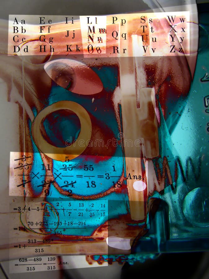 Abstract Collage of Letters and Arithmetic Stock Photo - Image of ...