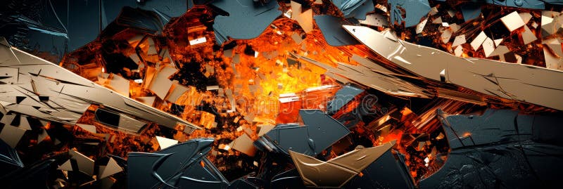 Abstract Collage with Metallic Foil Pieces, Various Textures ...