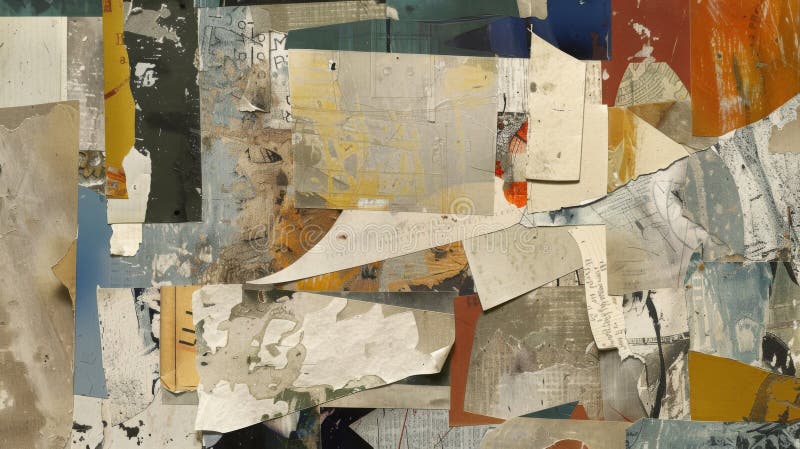 Abstract Collage of Mixed Media Artwork with Textured Layers Stock ...