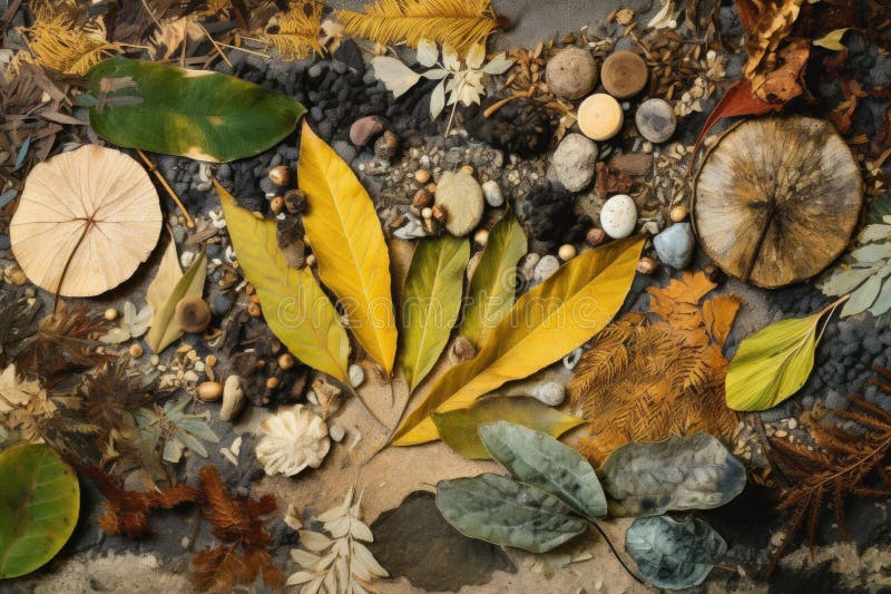 Abstract Collage of Natural Elements and Textures, with Hidden Details ...