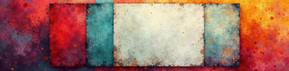 Abstract Collage of Overlapping Photo Frames, Textured Background ...