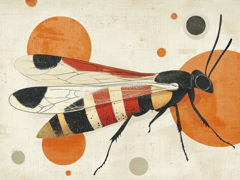 This Abstract Collage Presents a Stylized Insect, Its Form ...