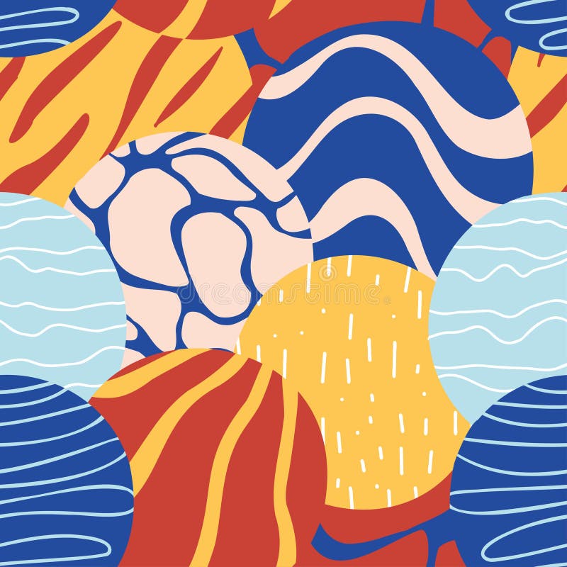 Abstract Collage Seamless Pattern, Collage from Different Textured ...