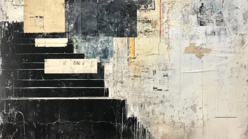 Abstract Collage Texture Background in Black White and Beige Stock ...