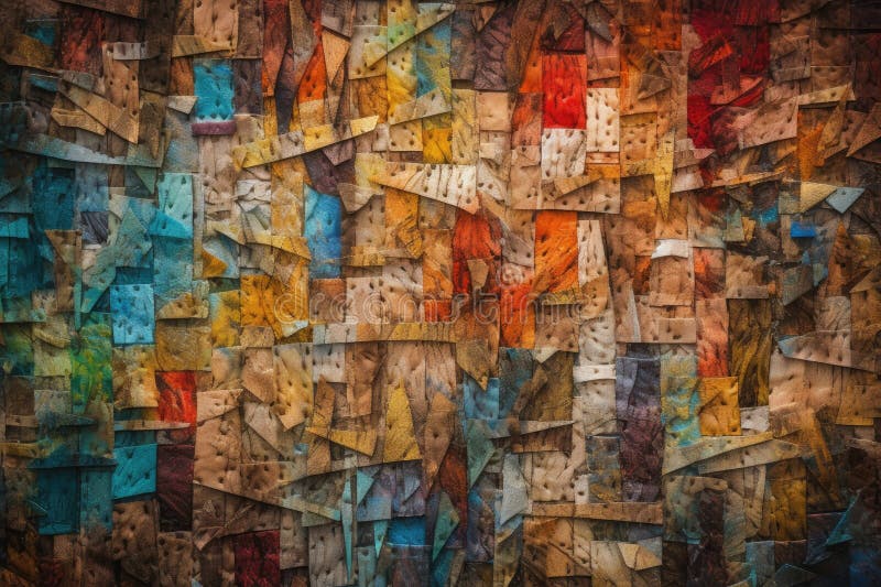 Abstract Collage of Textures and Colors Stock Illustration ...