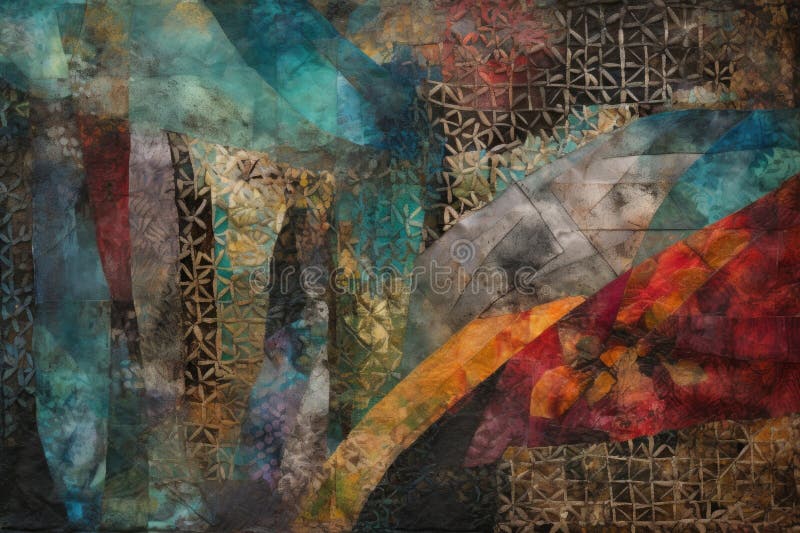 Abstract Collage of Textures and Colors Stock Illustration ...