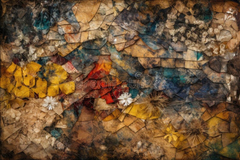Abstract Collage of Textures and Colors Stock Illustration ...