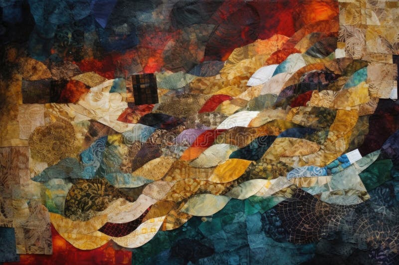 Abstract Collage of Textures and Colors Stock Illustration ...
