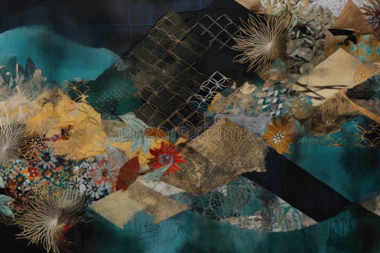 Abstract Collage of Textures and Patterns Stock Illustration ...