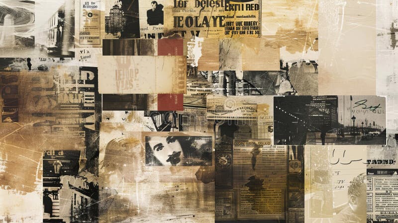 An Abstract Collage of Vintage Newspaper Clippings and Images ...