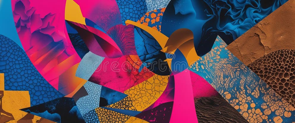 Abstract Collage of Vivid Colors and Textures. Stock Photo - Image of ...