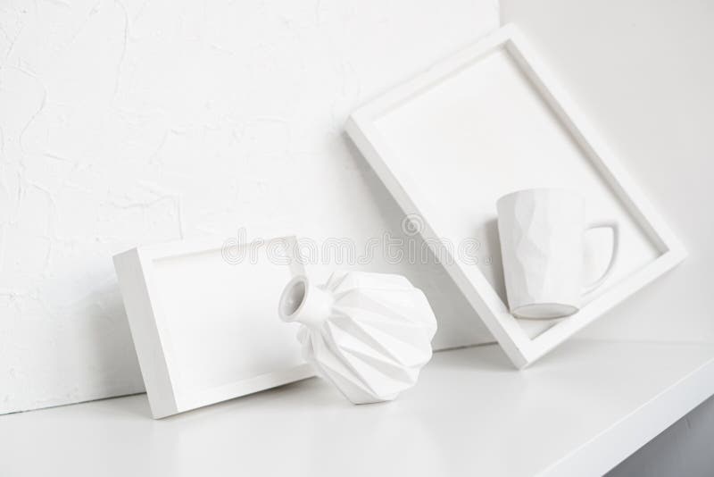 Abstract Collection of Different White Objects, Modern Minimal Decor ...