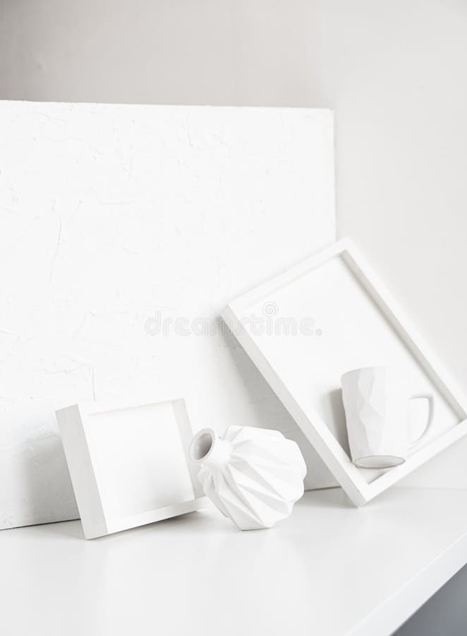 Abstract Collection of Different White Objects, Modern Minimal Decor ...