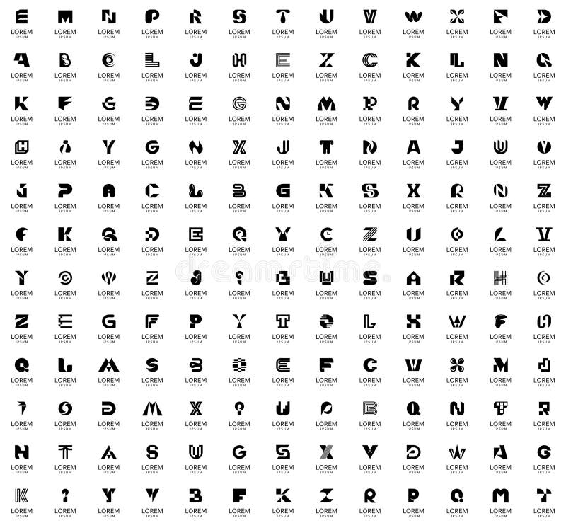 Abstract Collection with Letters Stock Vector - Illustration of letter ...