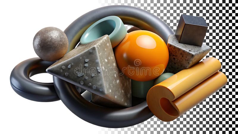 Abstract Collection of Shapes, Representing Creativity or Complexity ...